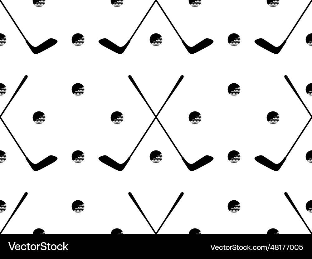Seamless pattern with golf clubs black and white Vector Image