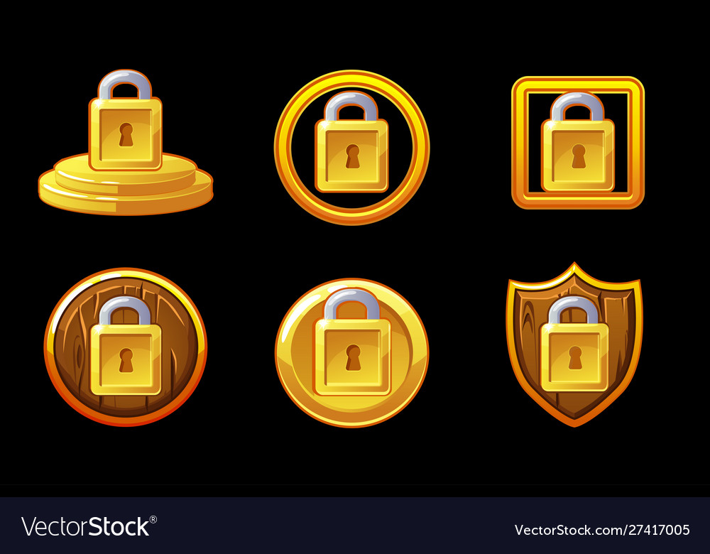 Security icon set lock Royalty Free Vector Image
