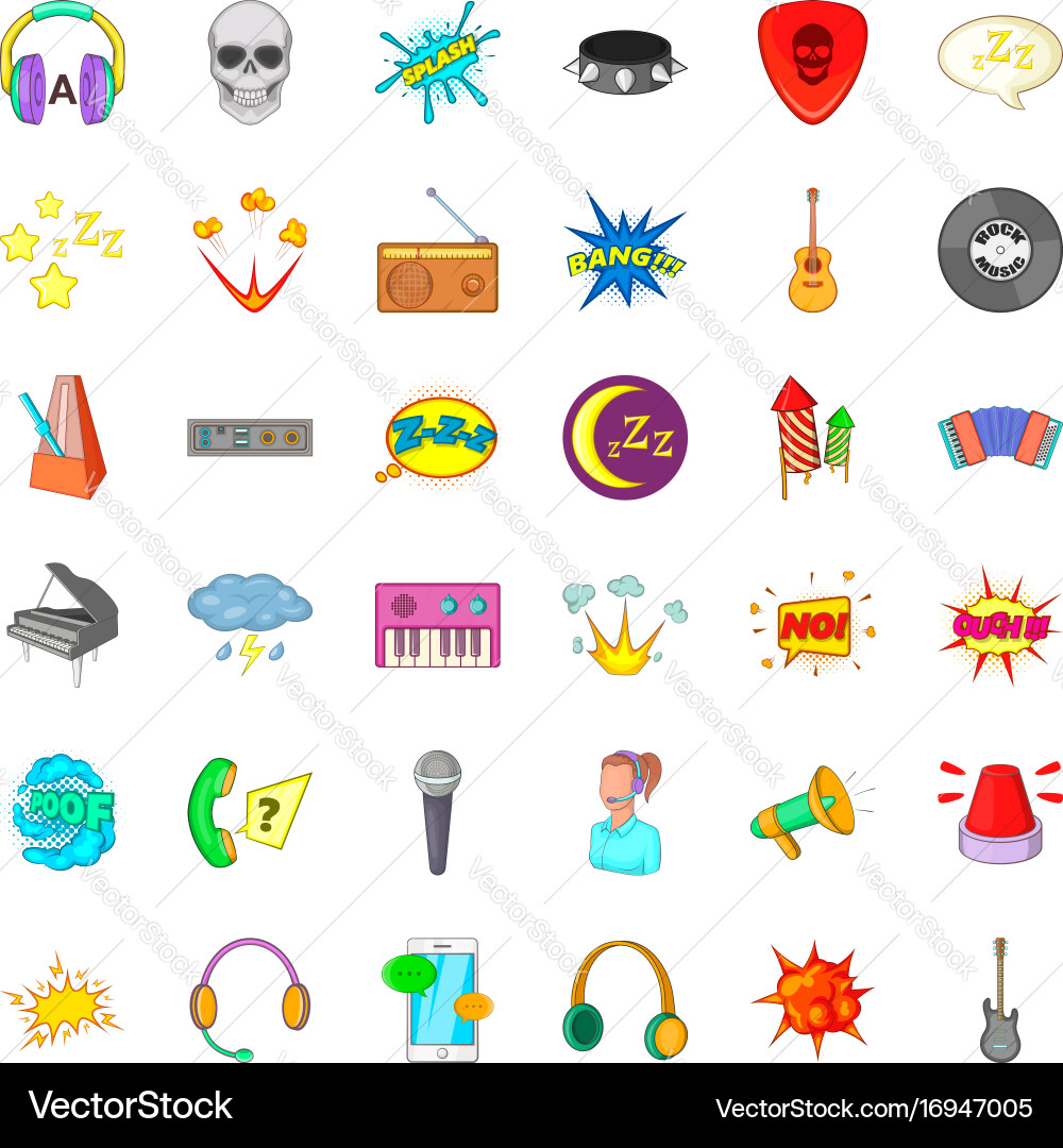 Sound icons set cartoon style Royalty Free Vector Image