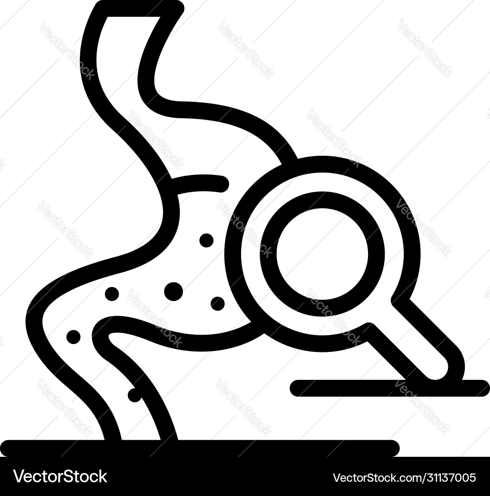 Stomach inspection icon outline style Royalty Free Vector
