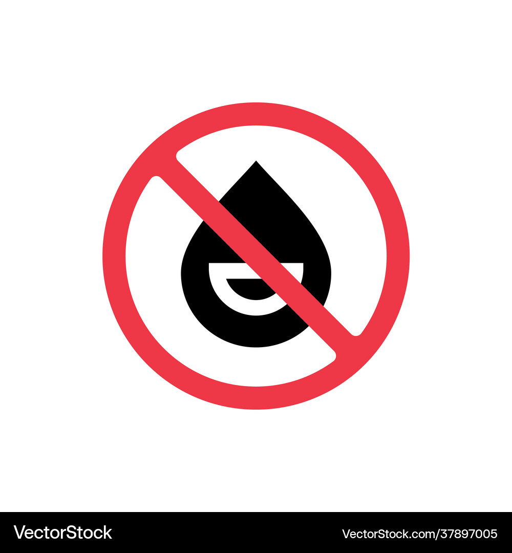 Water drop forbidden sign no waterproof icon Vector Image