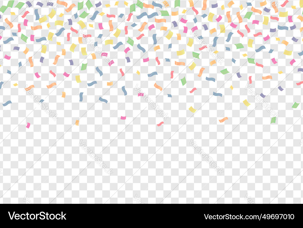 Colorful confetti on transparent background Vector Image