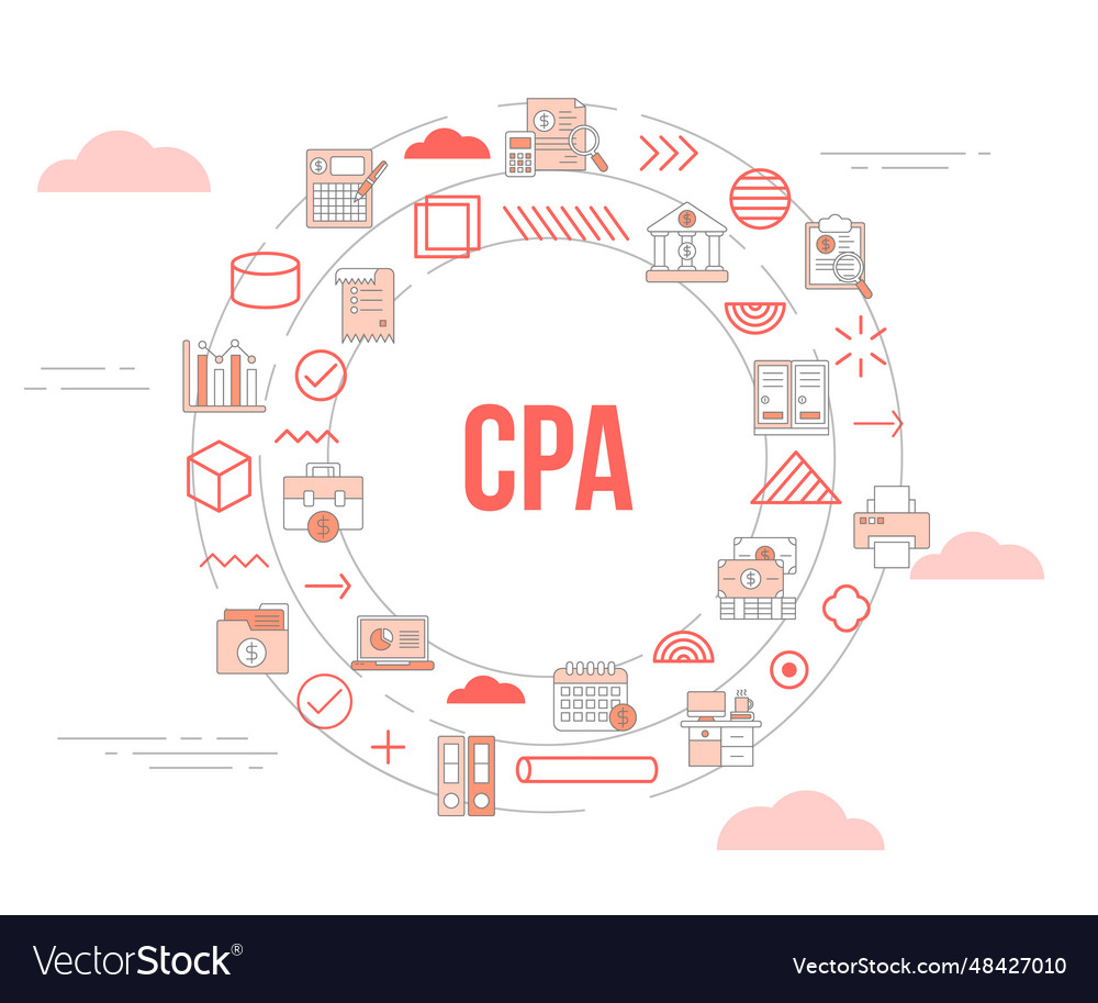 Cpa certified public accountant concept with icon Vector Image