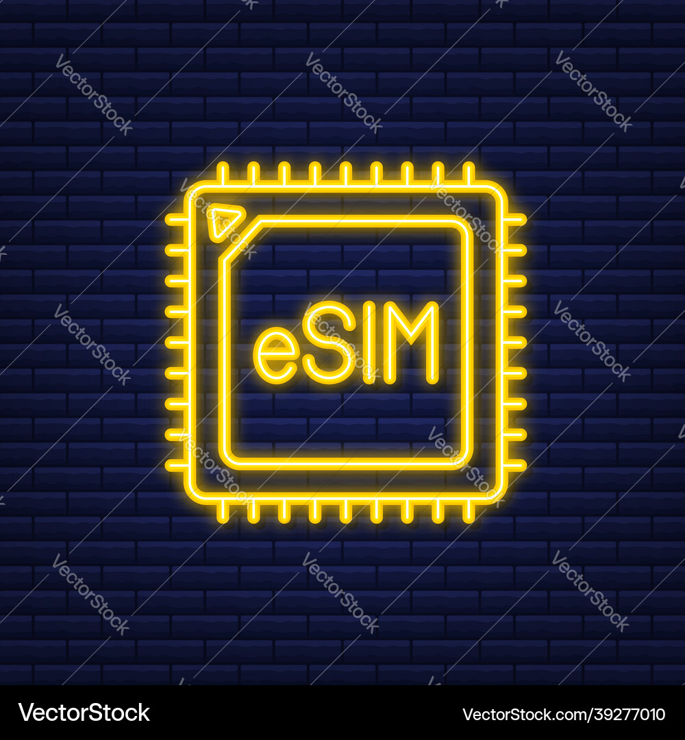 Esim embedded sim card icon symbol concept new Vector Image