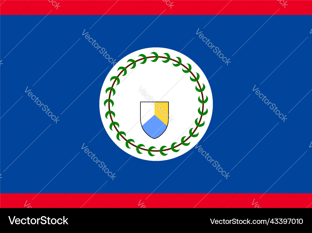 Flag of belize official colors flat Royalty Free Vector