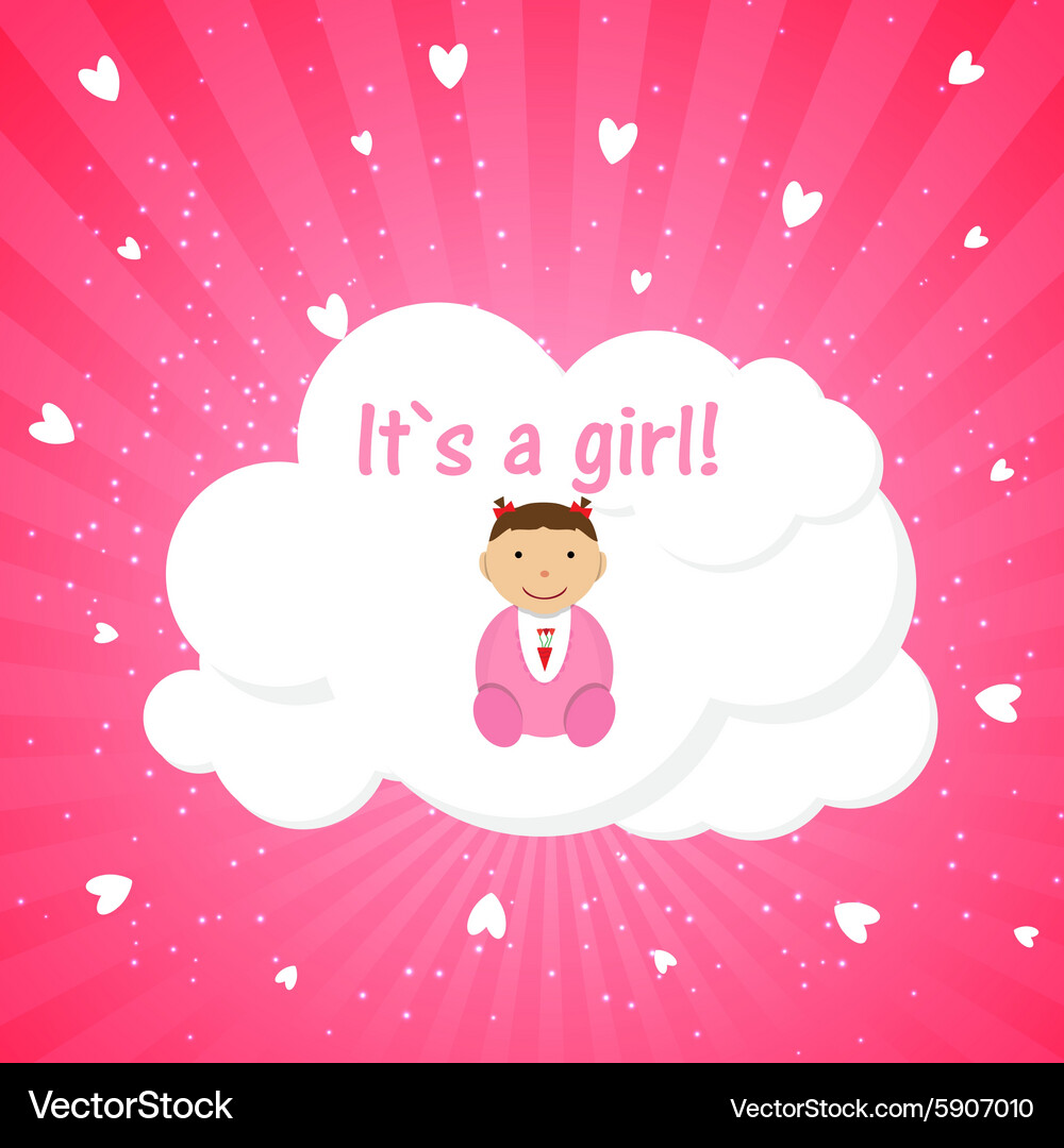 For newborn girl Royalty Free Vector Image - VectorStock