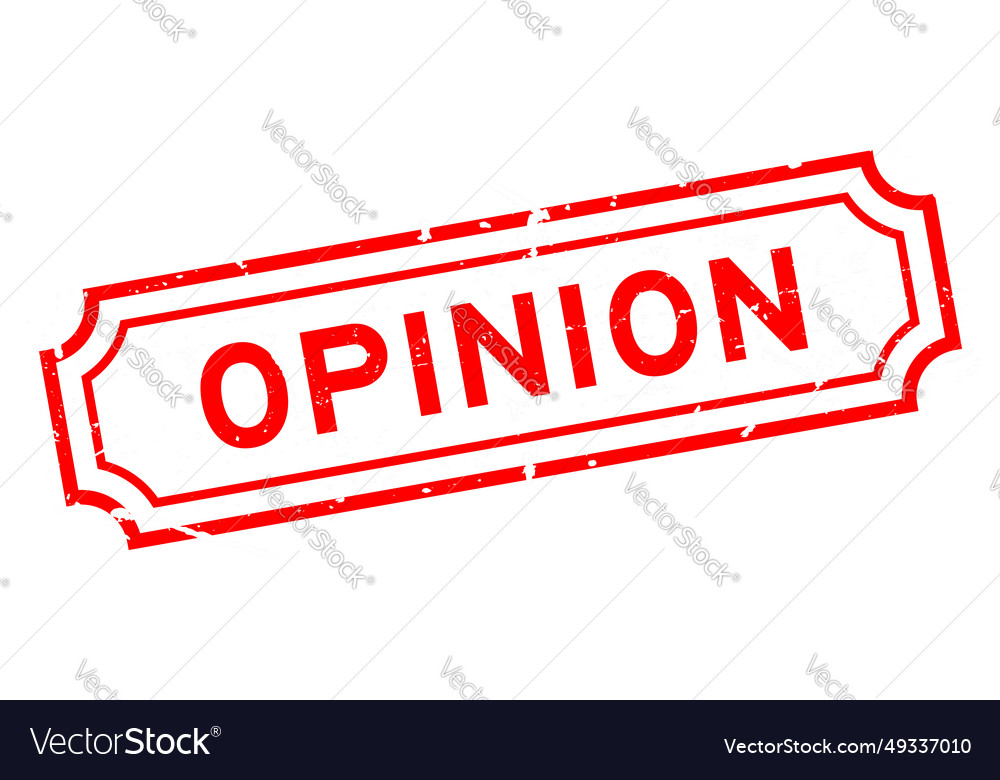 Grunge red opinion word rubber seal stamp Vector Image