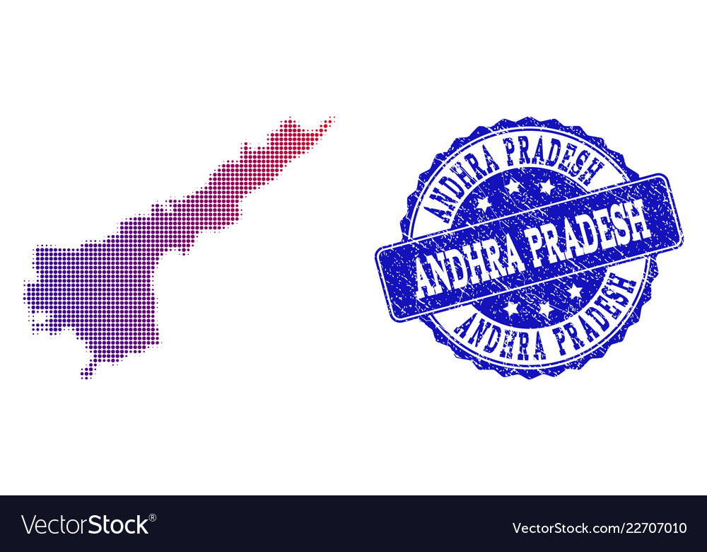 Halftone gradient map of andhra pradesh state Vector Image Halftone gradient map of andhra pradesh state Vector Image