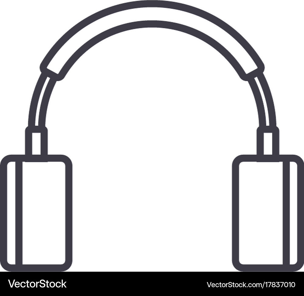 Headphones sign line icon Royalty Free Vector Image