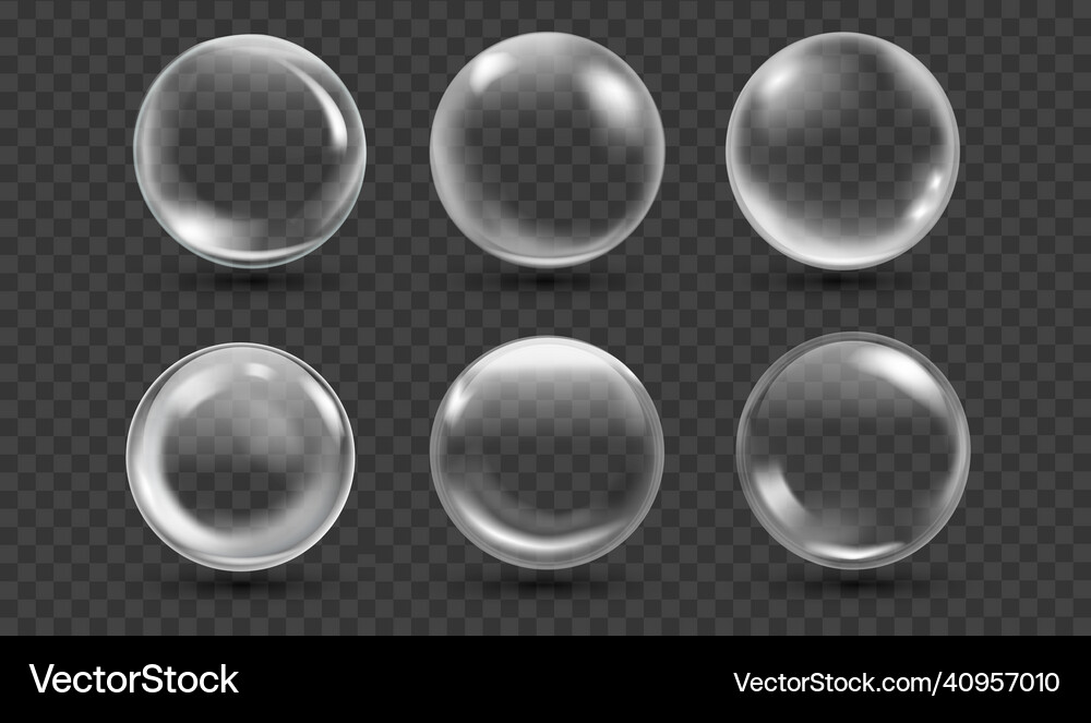 Realistische Glaskugel 3d glänzend transparent Vektorbild