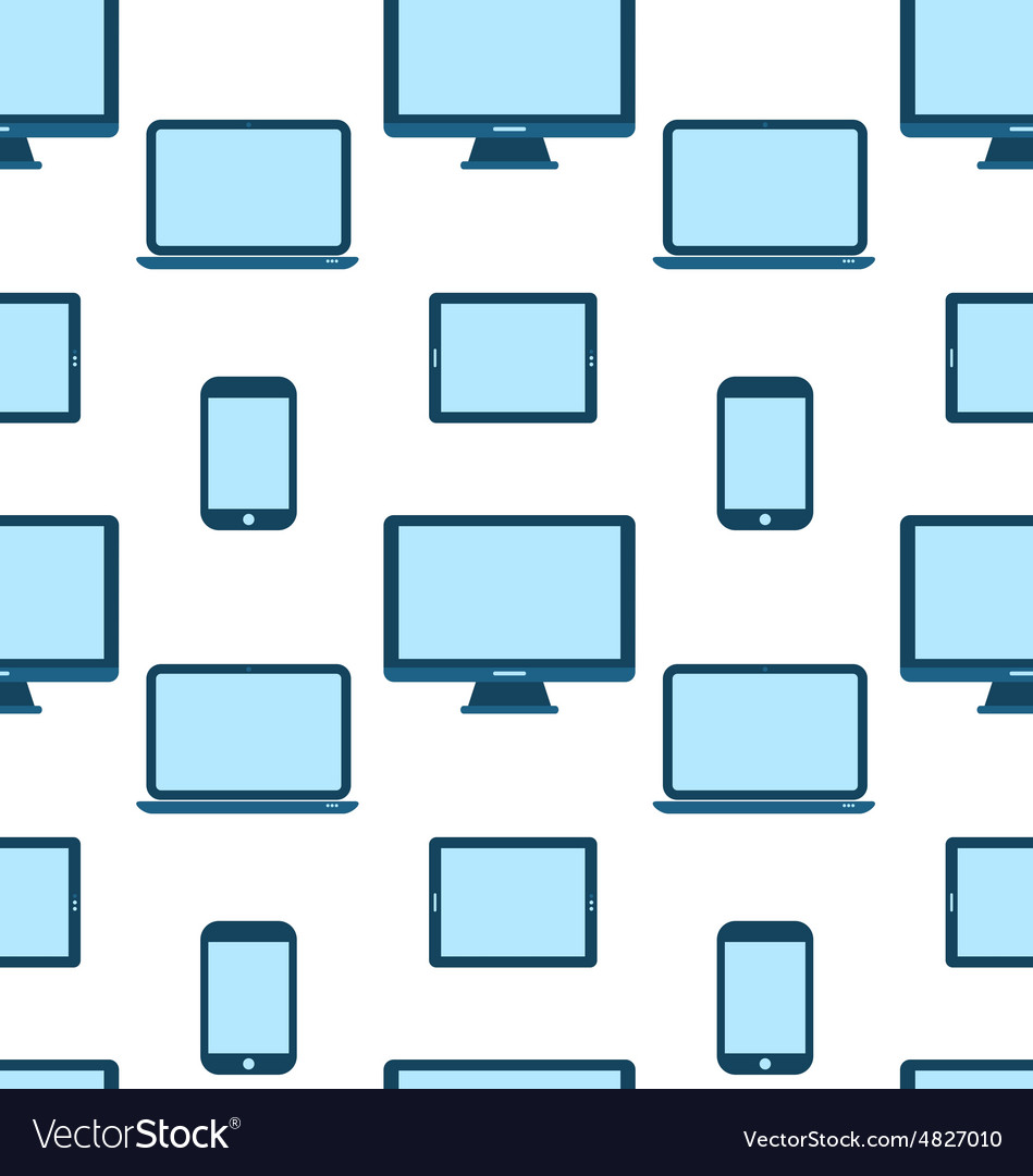 Seamless pattern of monitors laptops tablet Vector Image