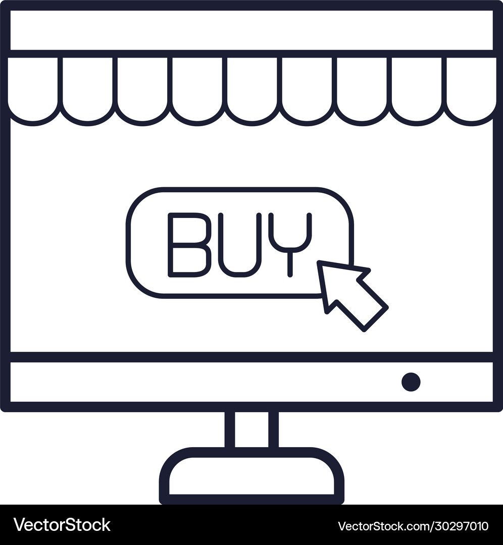 Shopping online concept computer with Royalty Free Vector