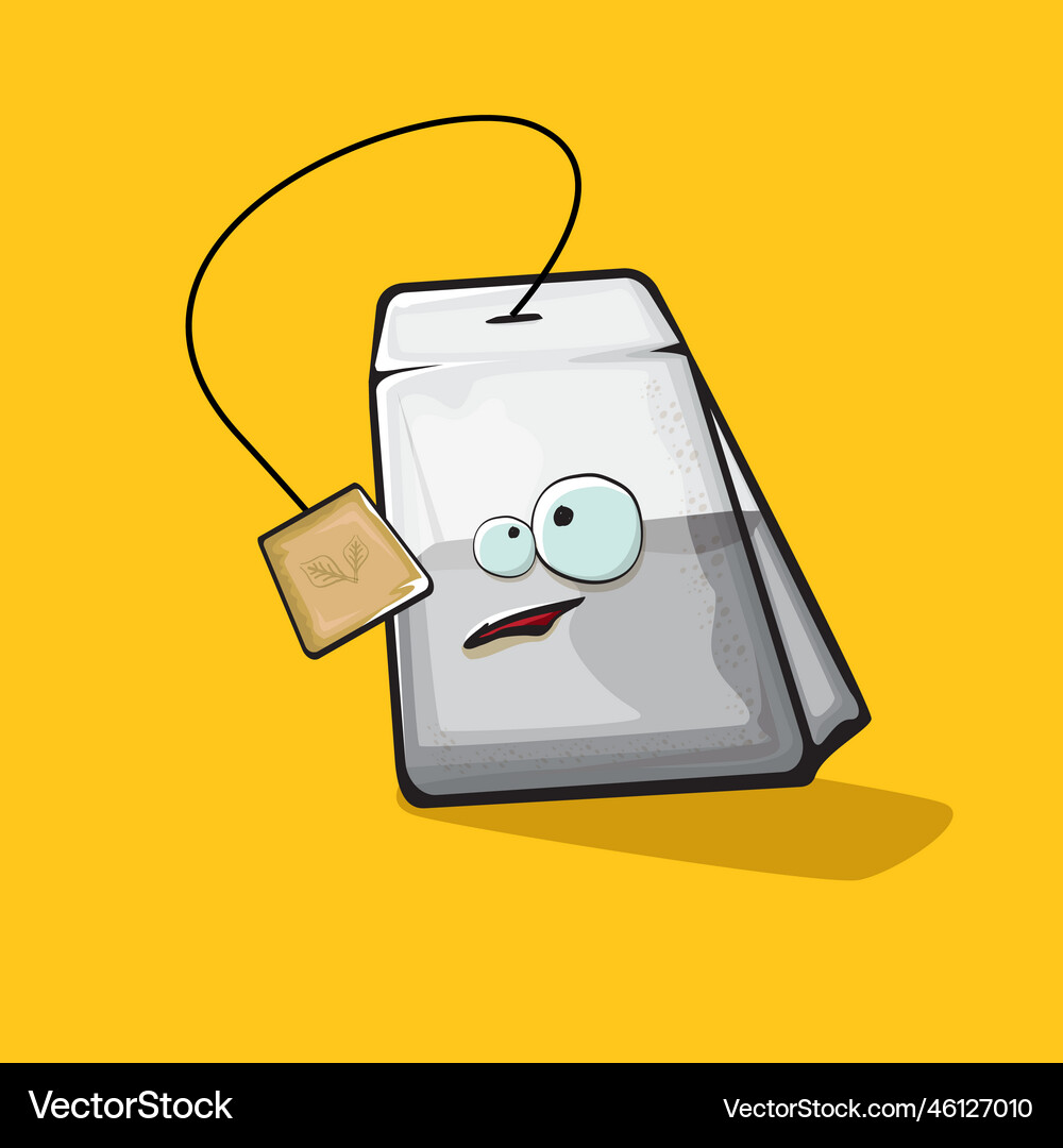 Tea bag character cartoon isolated Royalty Free Vector Image
