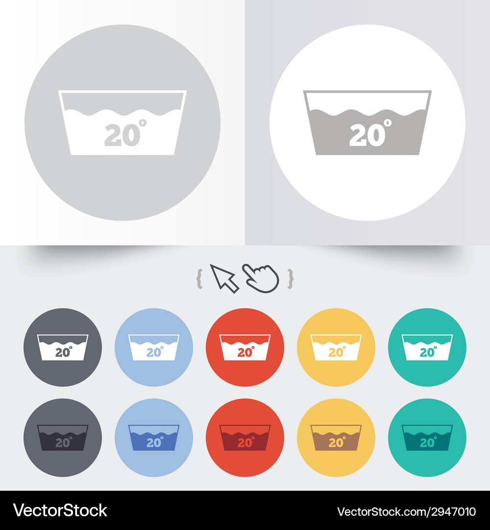 Wash icon machine washable at 20 degrees symbol Vector Image