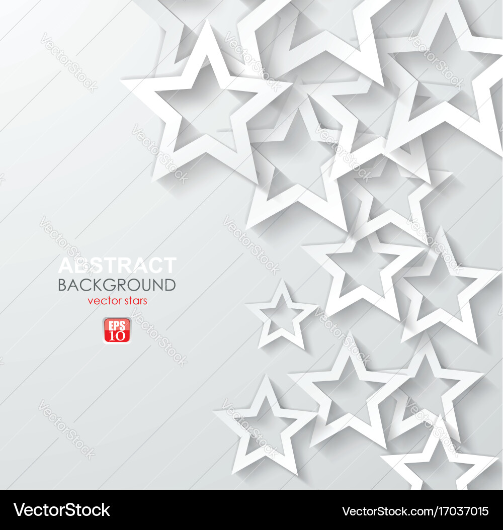 Background with white paper stars Royalty Free Vector Image