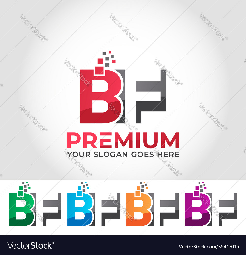 Bf alphabet logo design concept Royalty Free Vector Image