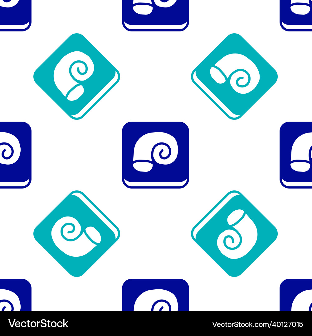 Blue octopus on a plate icon isolated seamless Vector Image