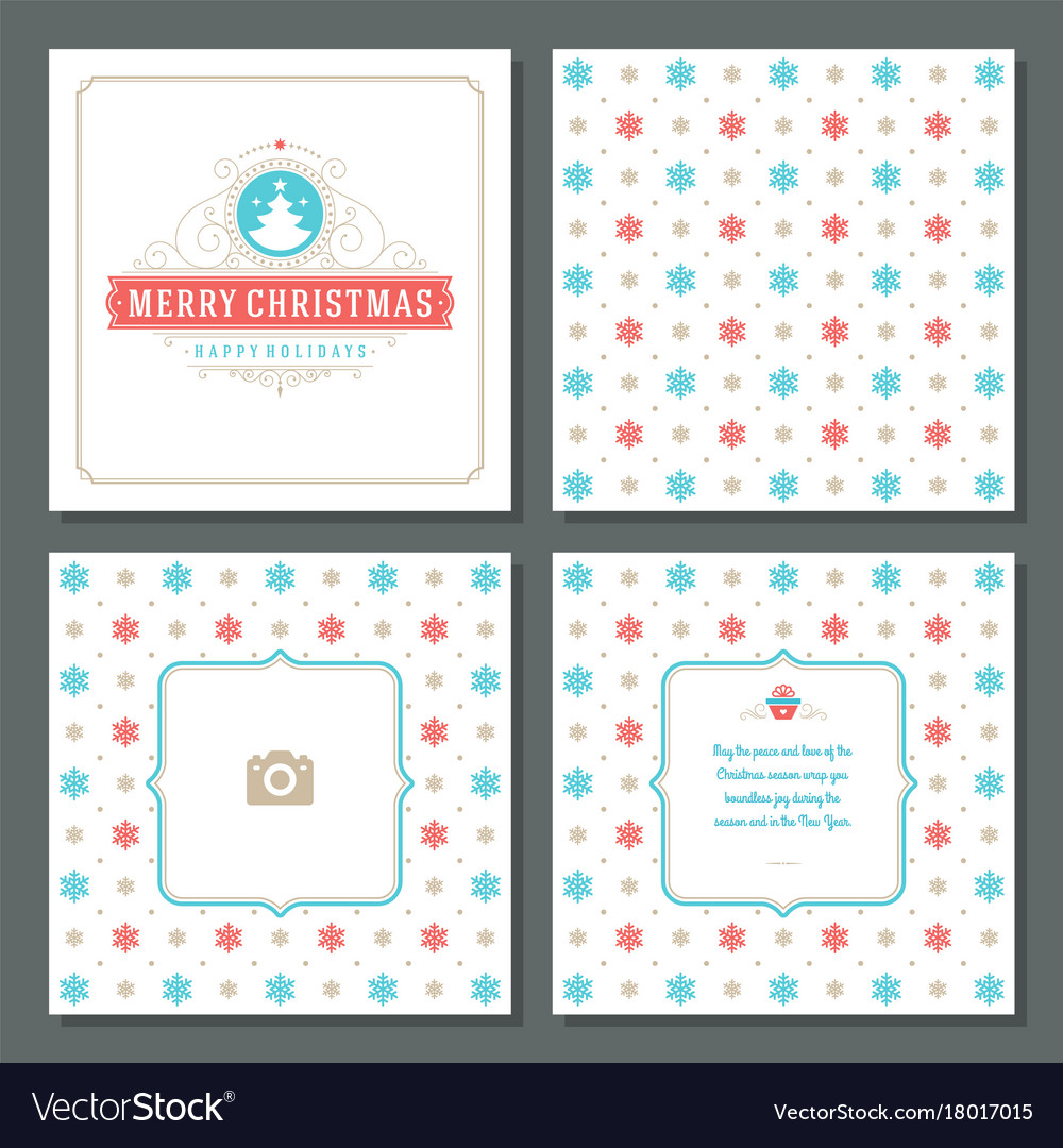 Christmas greeting card design and pattern Vector Image