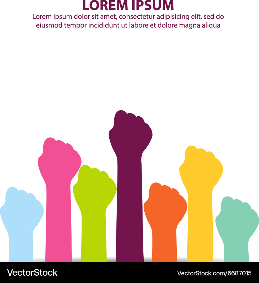 Creative colorful number zero finger fist Vector Image