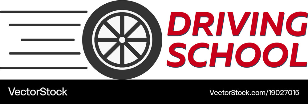Driving school logo auto education the rules Vector Image