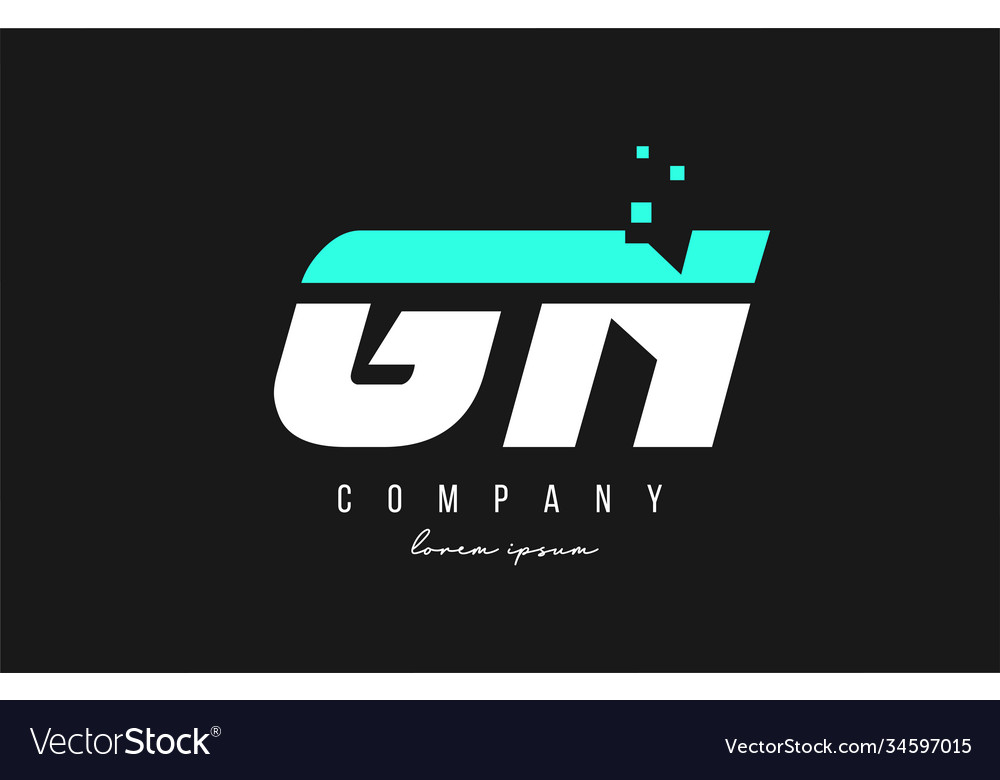 Gn g n alphabet letter logo combination in blue Vector Image