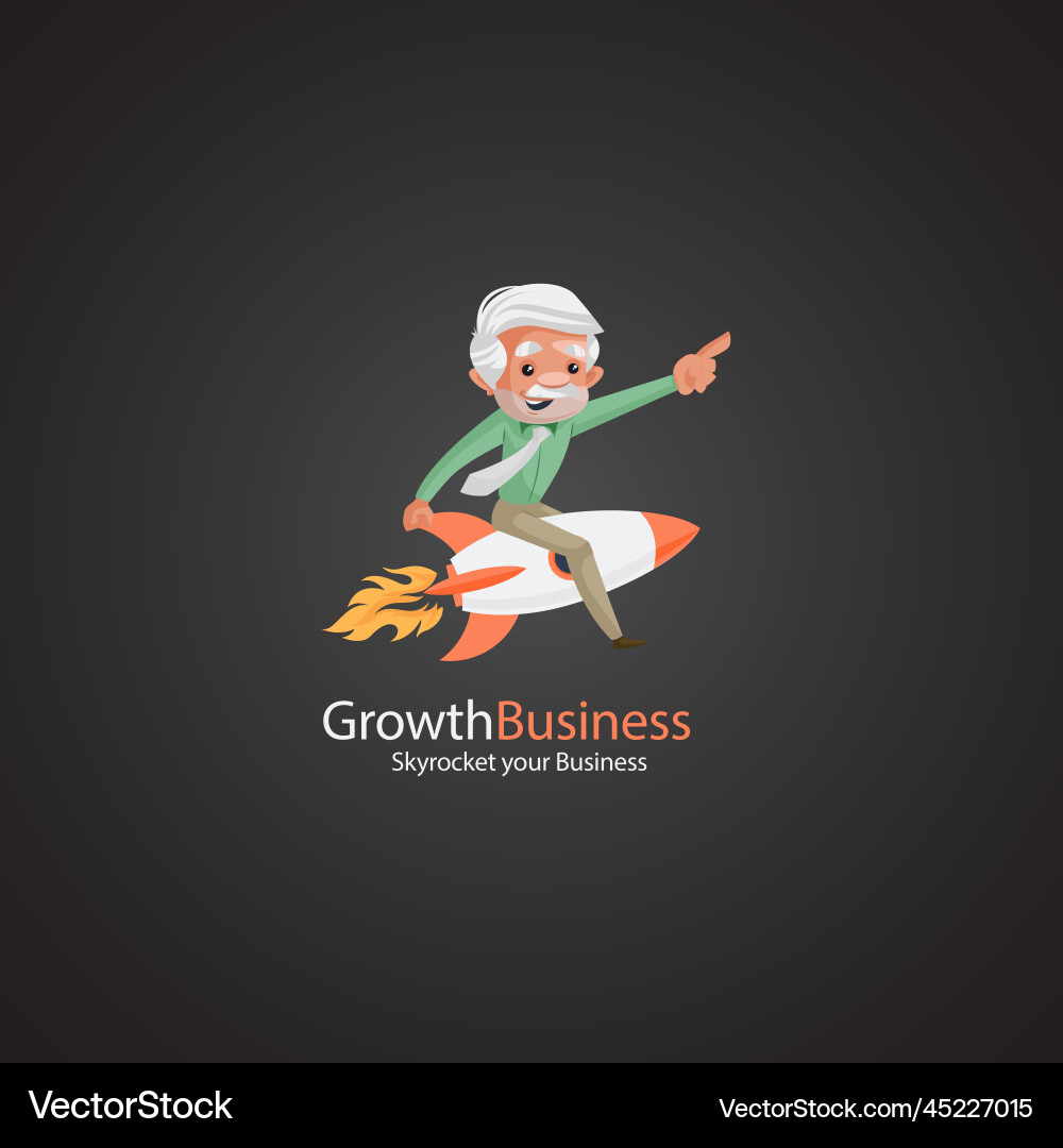 Growth business mascot logo Royalty Free Vector Image