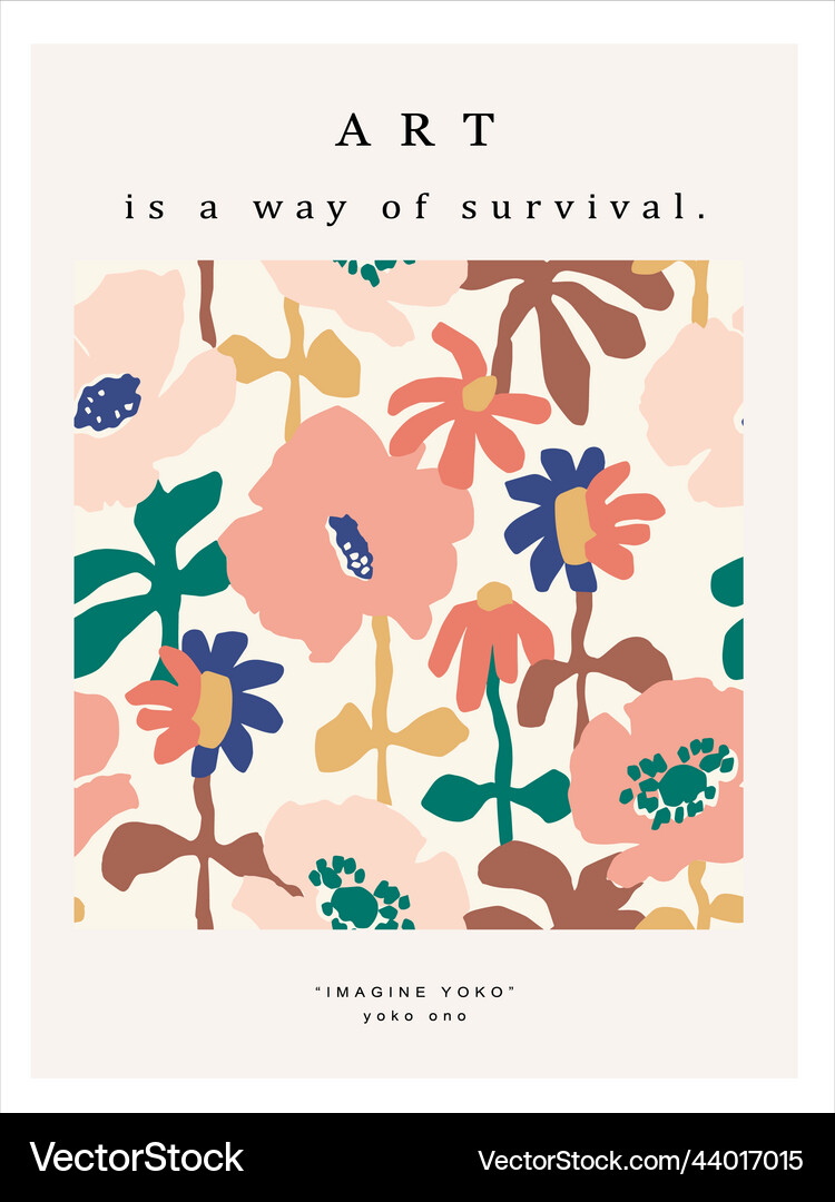 Hand-drawn abstract retro flower art Royalty Free Vector