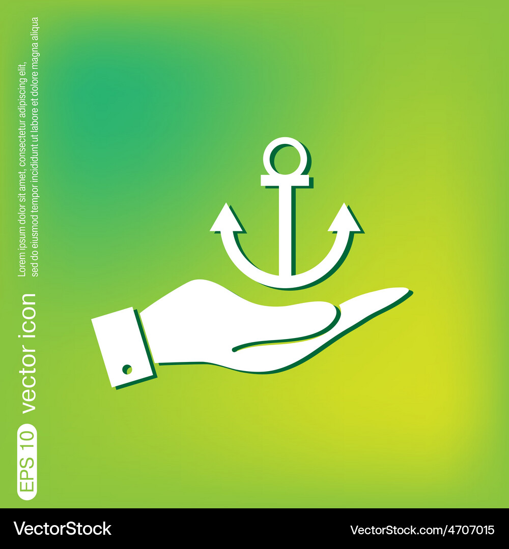 Hand holding a nautical anchor seafaring Vector Image