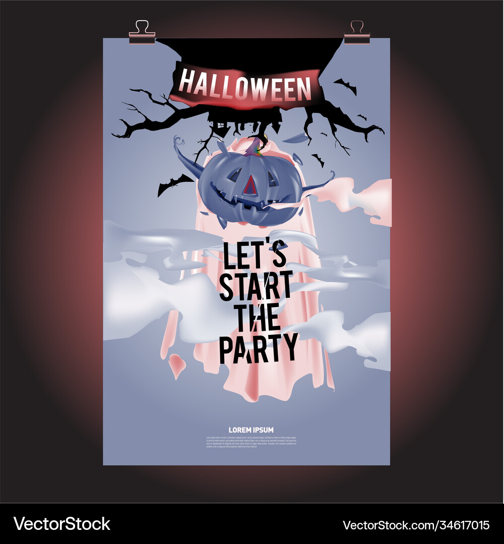 Happy halloween poster party Royalty Free Vector Image