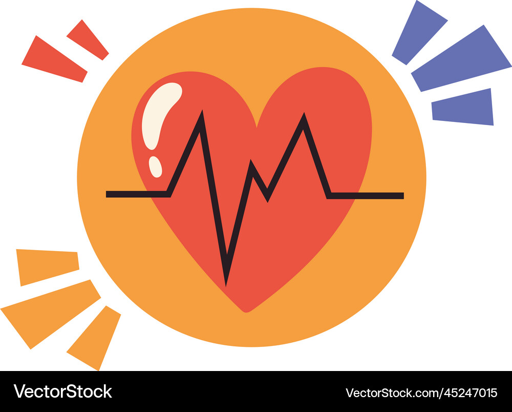 Heart cardio with heartbeat Royalty Free Vector Image