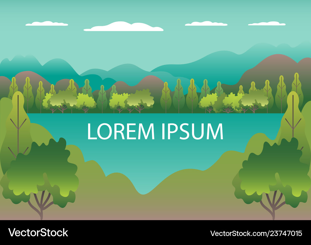 Hills landscape in flat style design valley Vector Image