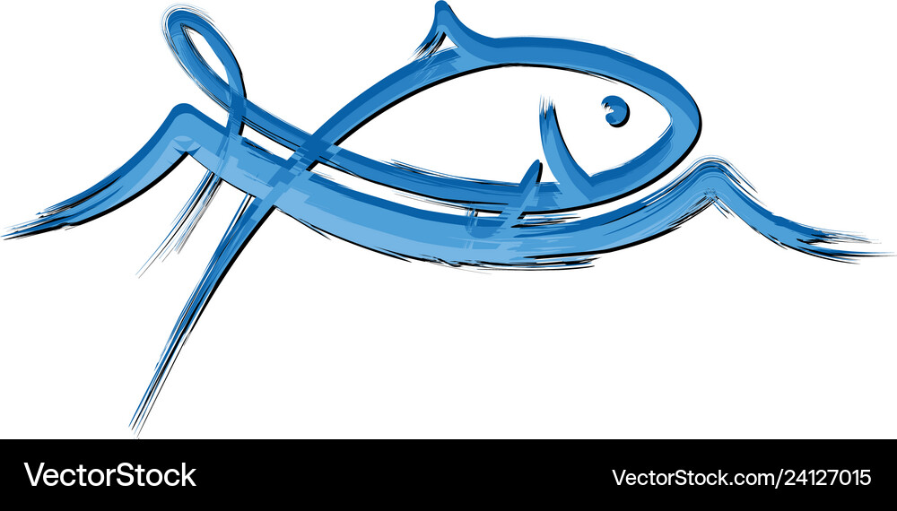 Logo of blue fish Royalty Free Vector Image - VectorStock