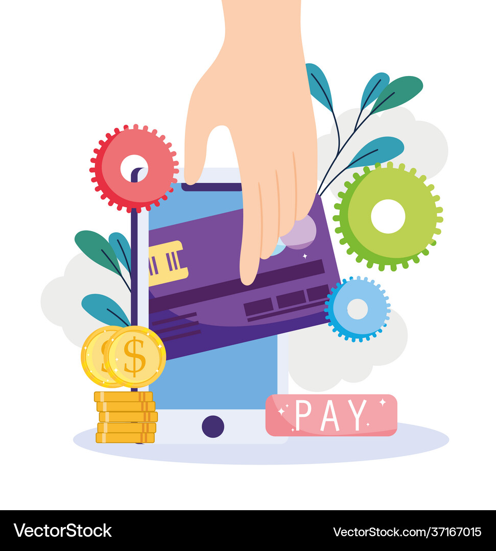 Online payment credit card Royalty Free Vector Image