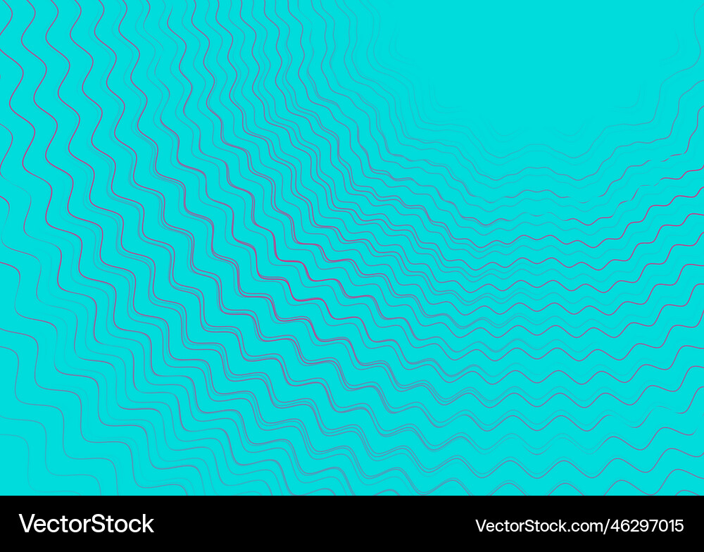 Pink zigzag wavy lines on cyan background Vector Image