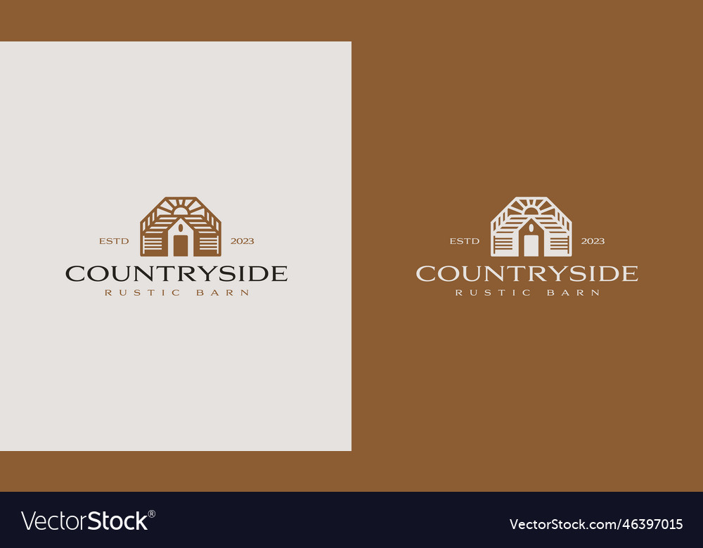 Rustic retro vintage wooden barn farm logo Vector Image