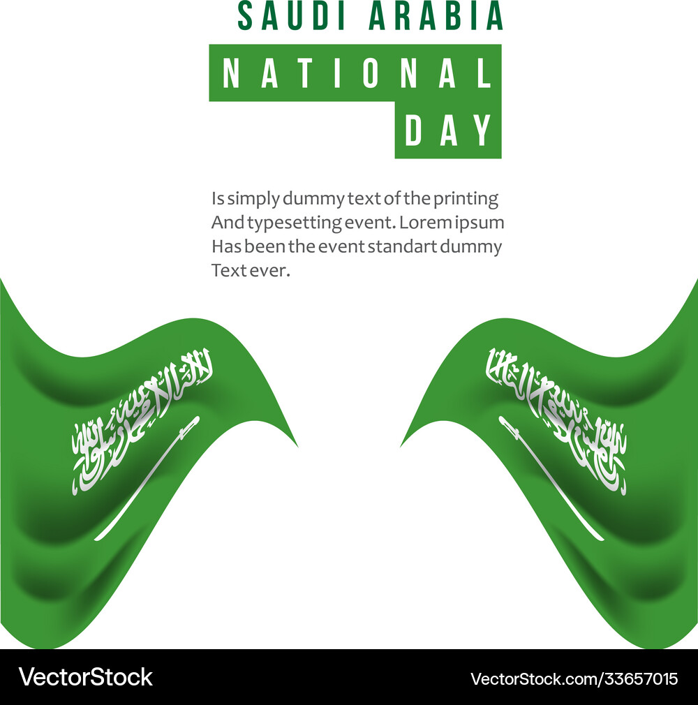 Saudi arabia national day template design Vector Image