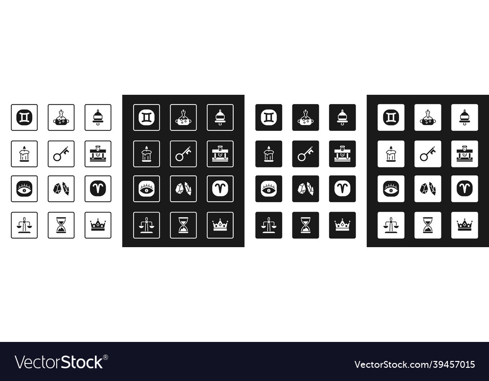 Set ringing alarm bell old key burning candle Vector Image Set ringing alarm bell old key burning candle Vector Image