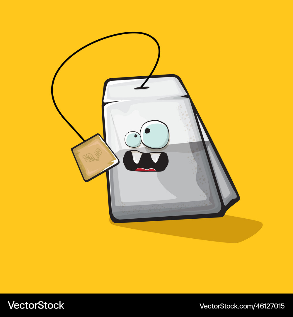 Tea bag character cartoon isolated Royalty Free Vector Image