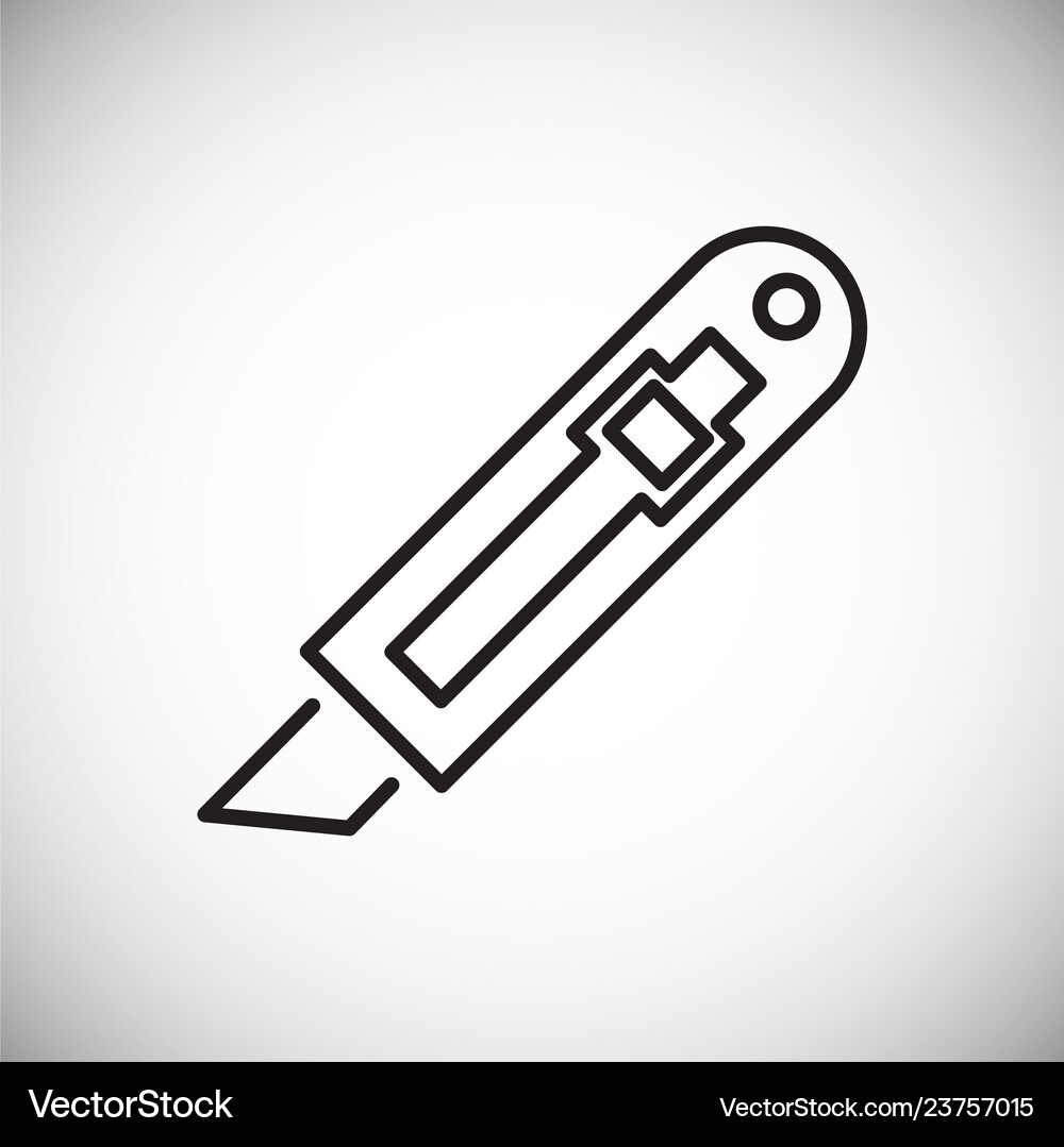 Tool paper knife line icon on white background Vector Image