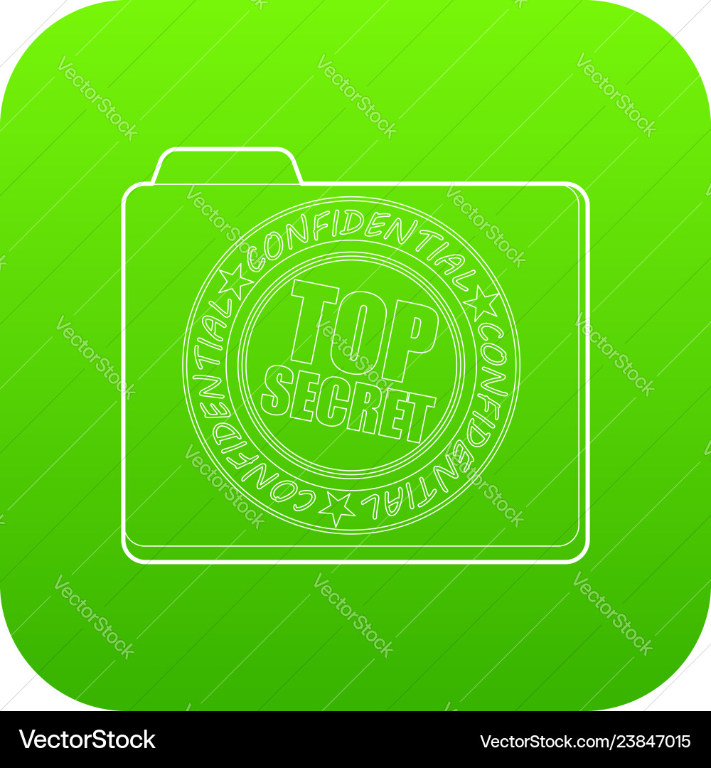 Top secret icon green Royalty Free Vector Image