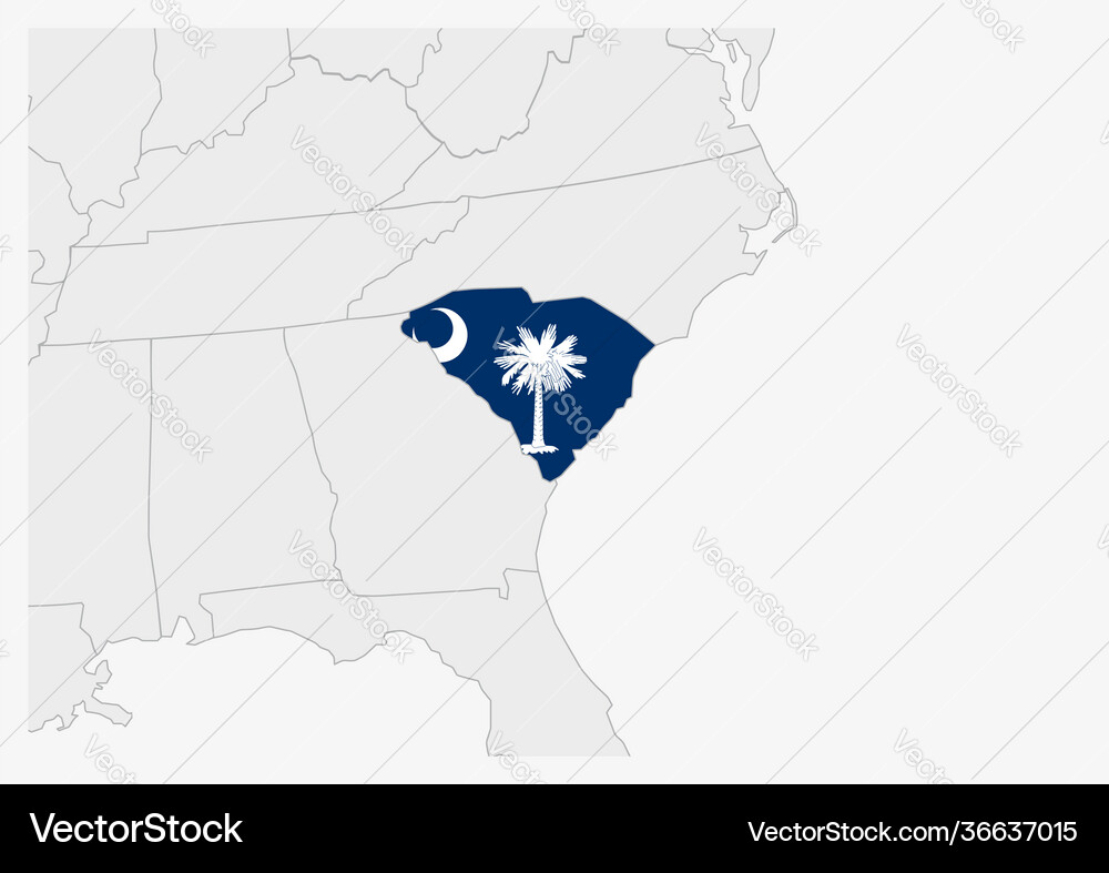 Us state south carolina map highlighted in south Vector Image
