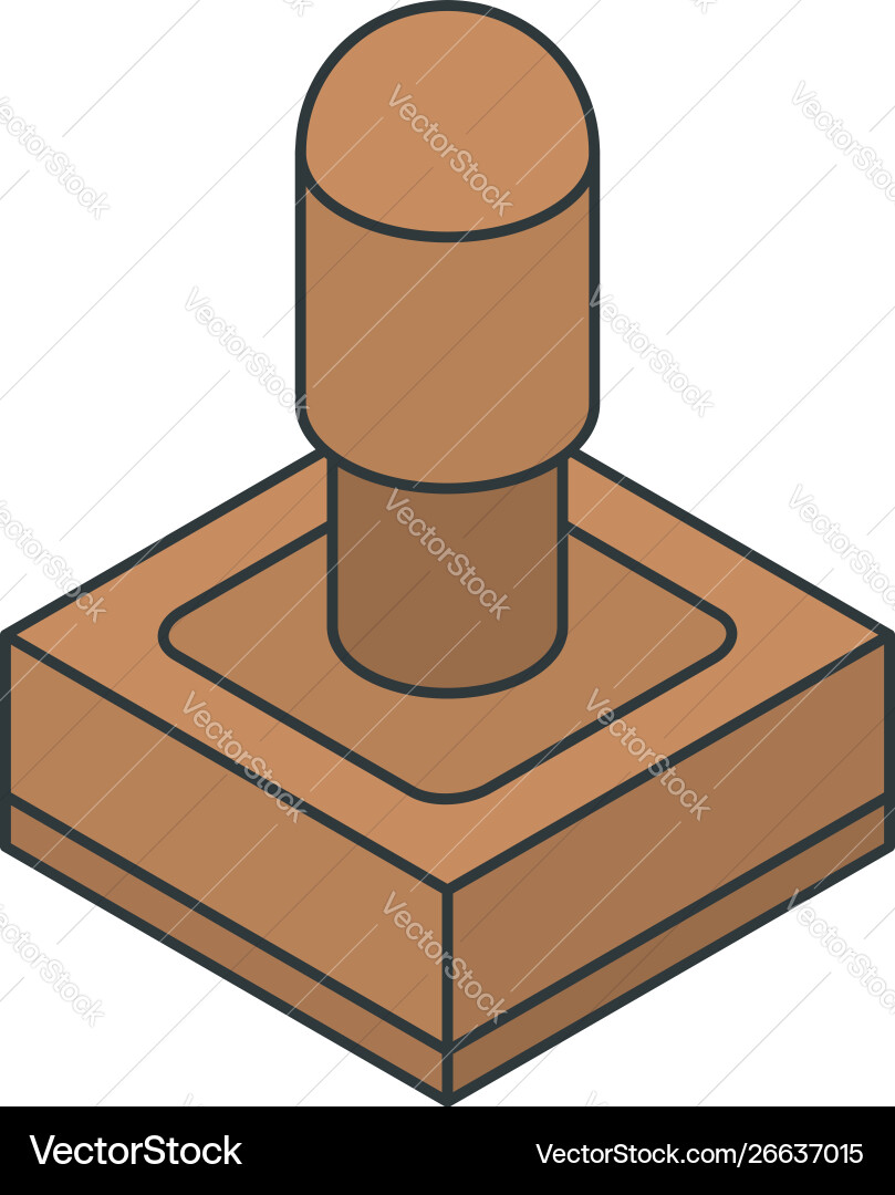 Wood stamp icon isometric style Royalty Free Vector Image