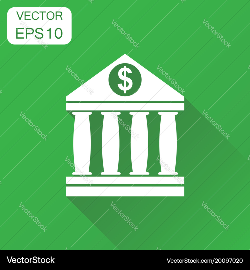 Bank building icon business concept Royalty Free Vector