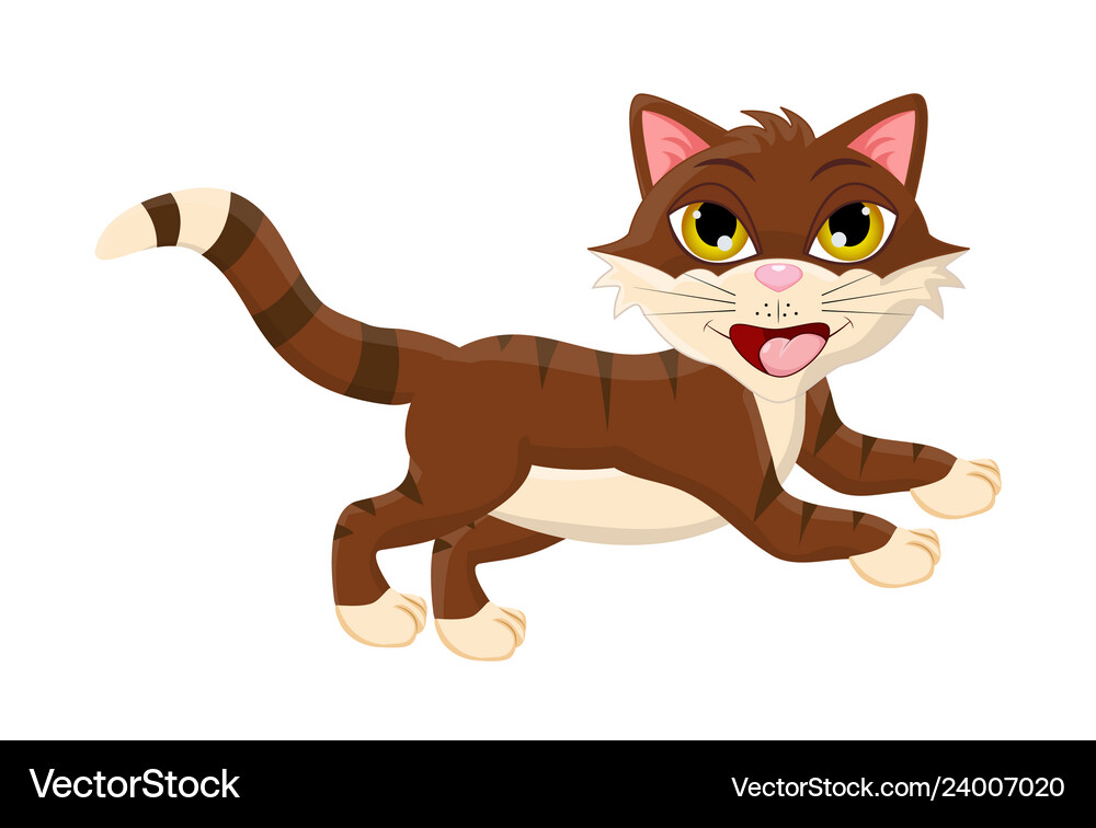 Cartoon jumping cat symbol icon design Royalty Free Vector