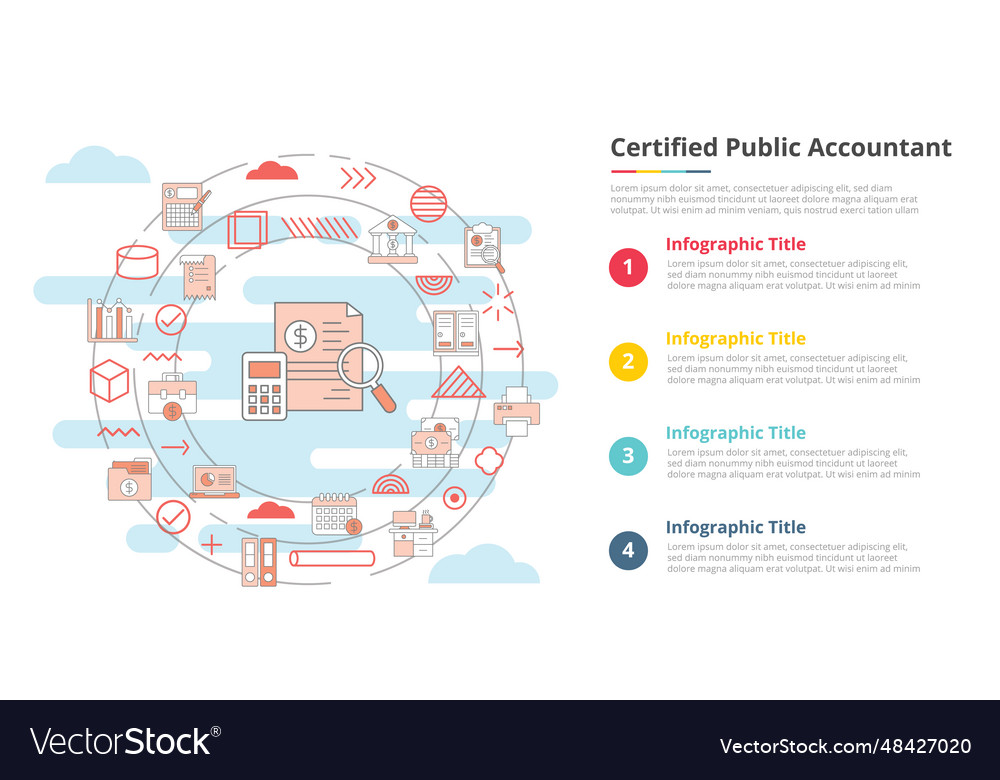 Cpa certified public accountant concept Royalty Free Vector