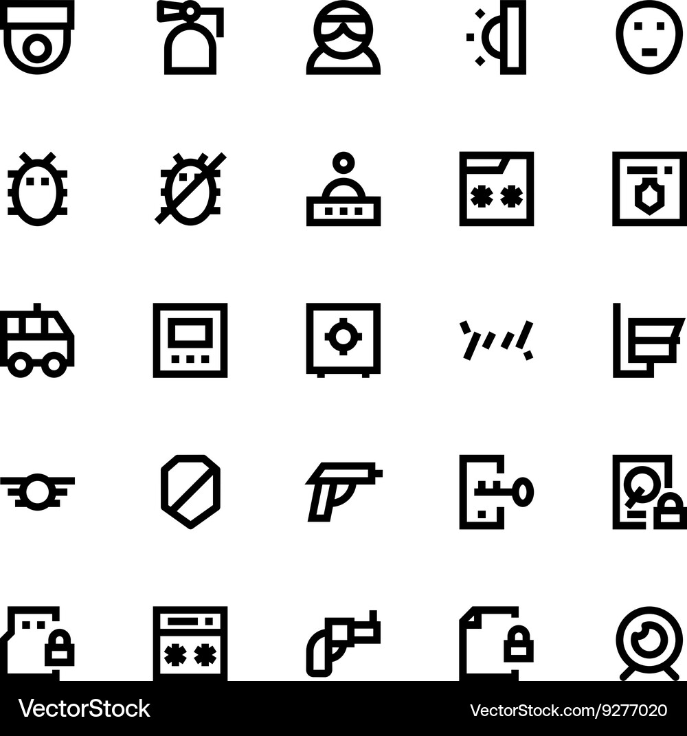 Crime security and defense icons 2 Royalty Free Vector Image