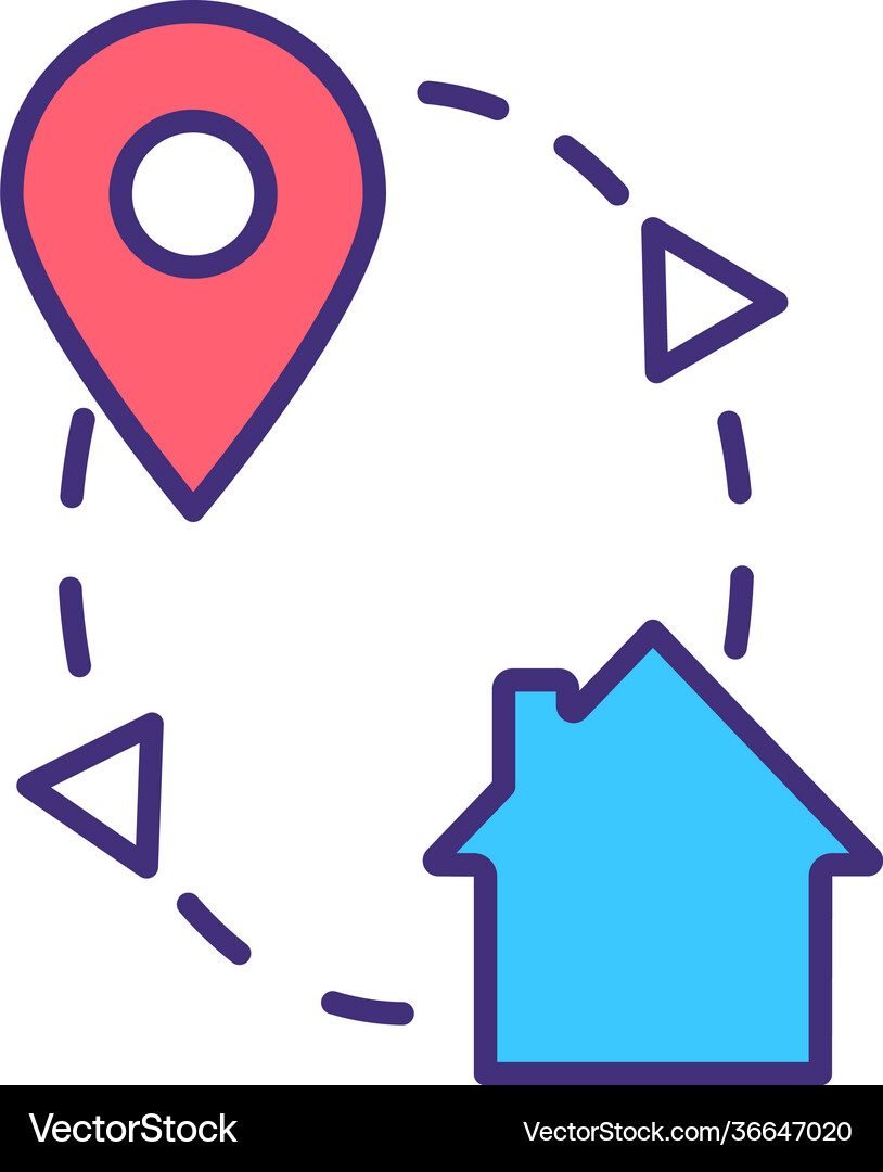 Day trip rgb color icon Royalty Free Vector Image