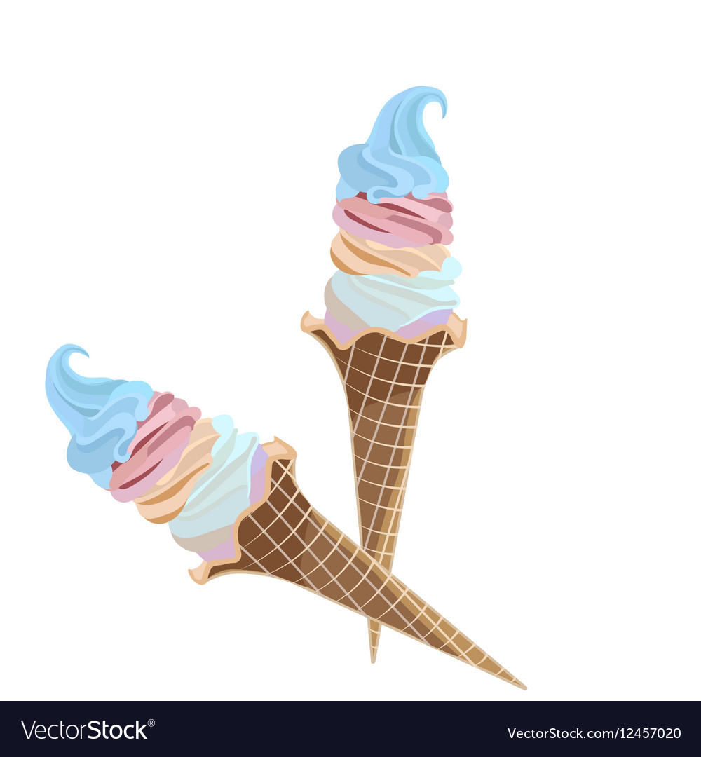 Ice cream waffle cones Royalty Free Vector Image