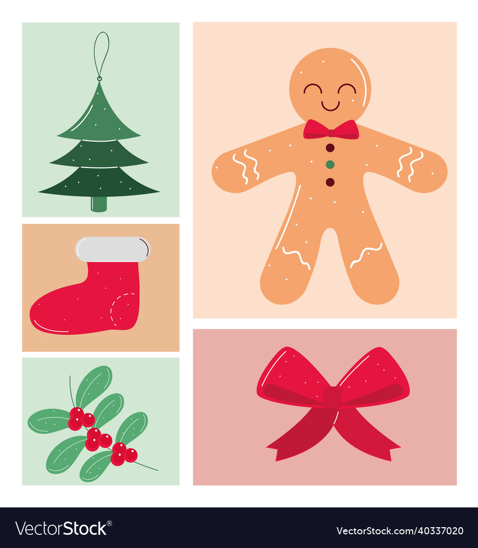 Icons set merry christmas Royalty Free Vector Image