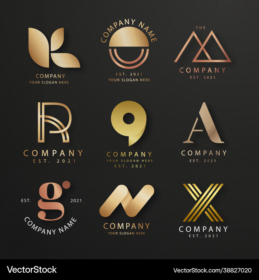 Luxury business logo set Royalty Free Vector Image